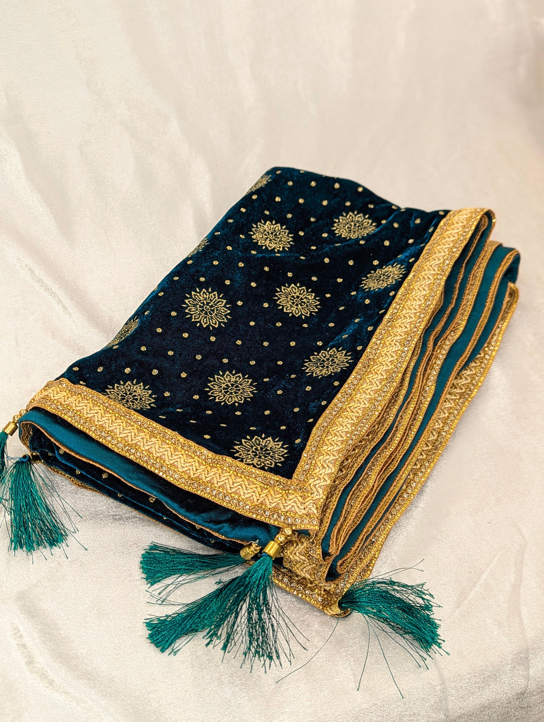 Men's Teal Velvet Shawl – Milnah